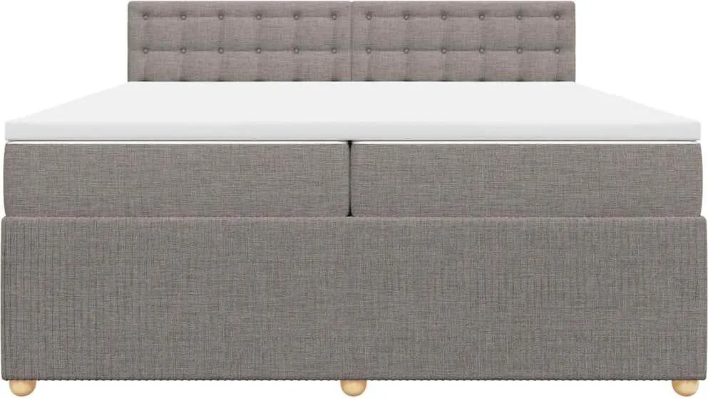 Box spring postel s matrací taupe 200x200 cm textil 3289881