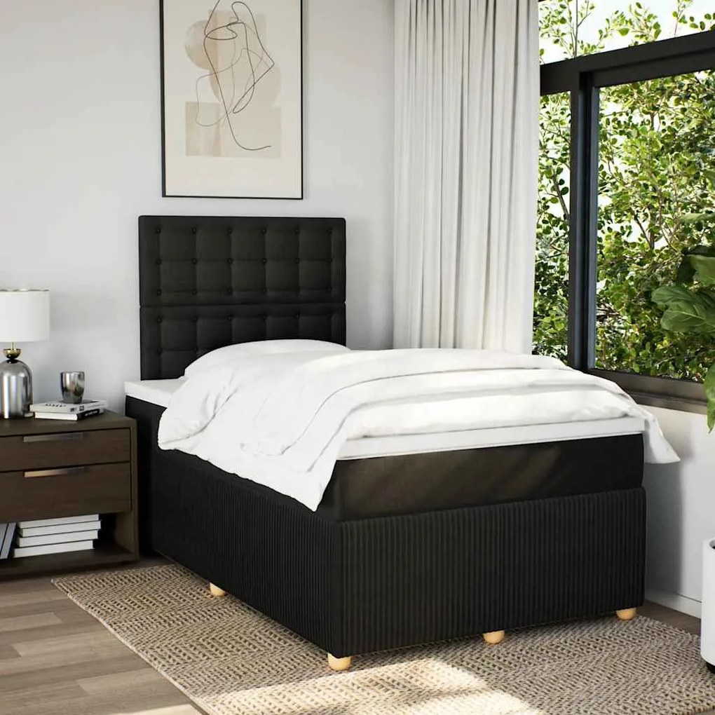 Box spring postel s matrací černá 120x190 cm textil 3292011