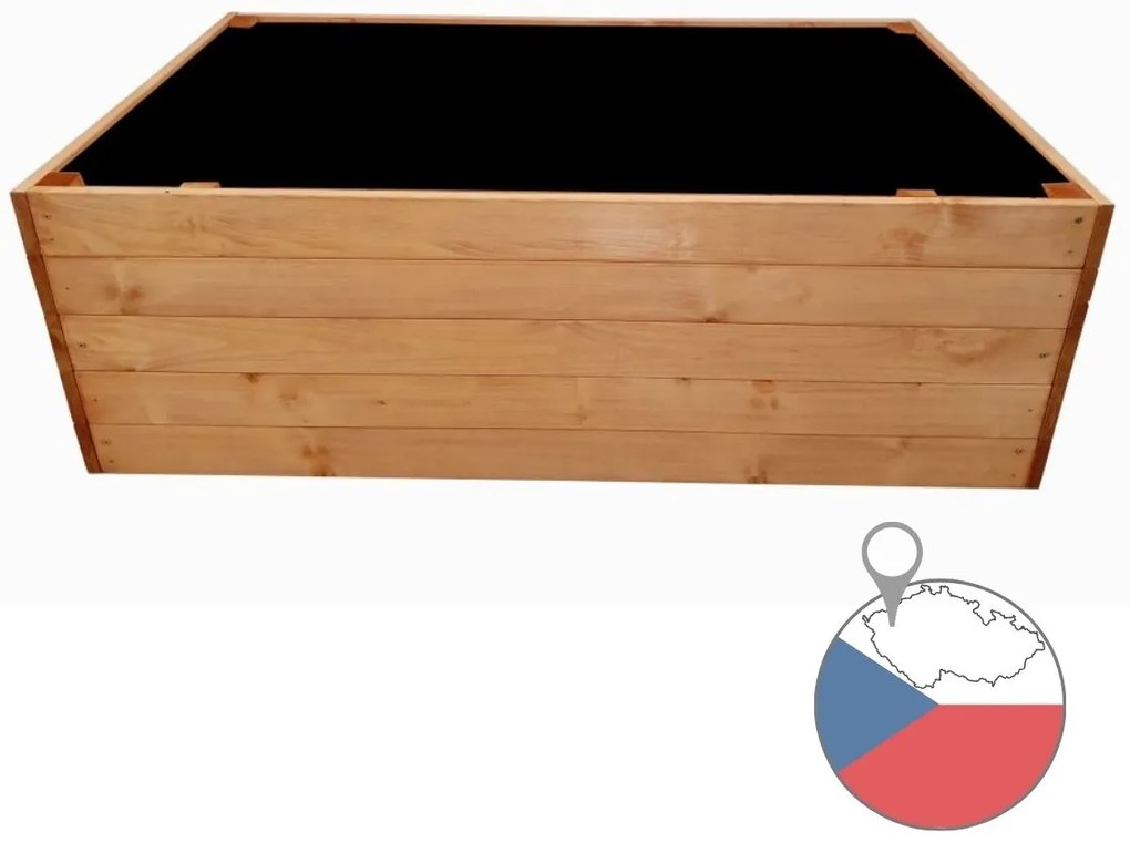 Dřevěný vyvýšený záhon Krušnohorský nábytek 1ZC2 125 x 78 x 41 cm borovice přírodní s nátěrem