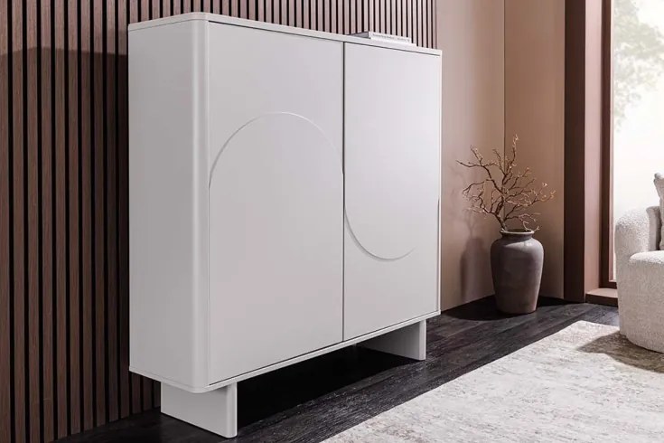 Vysoká komoda Luna 120cm bílá – keramika mramor