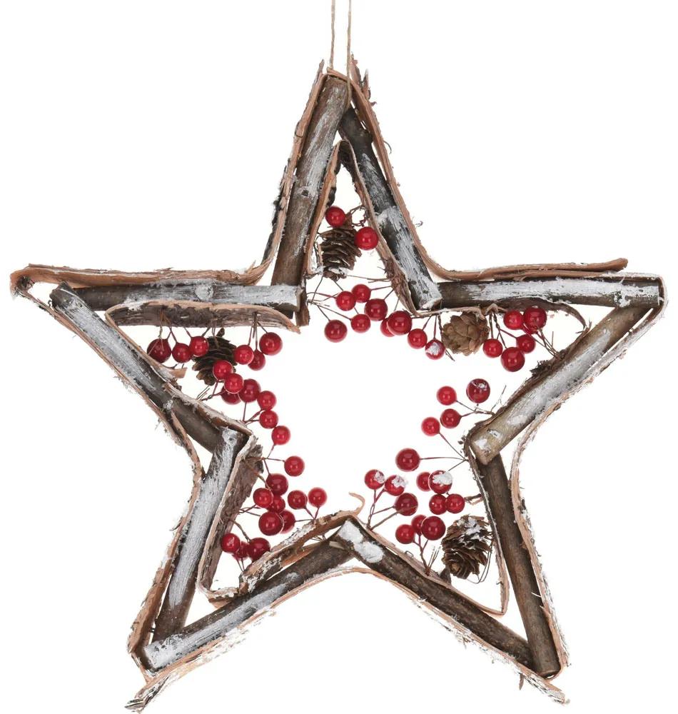 Vánoční věnec, závěsná dekorace  hvězda