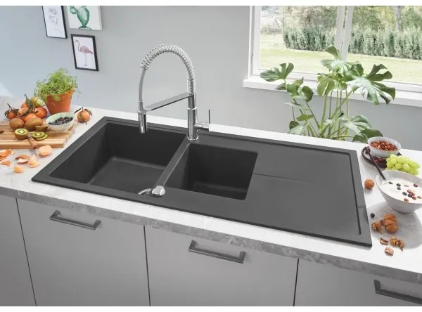 GROHE 31643AP0 - Kompozitní dřez K400 1160 × 500 mm kámen/černá