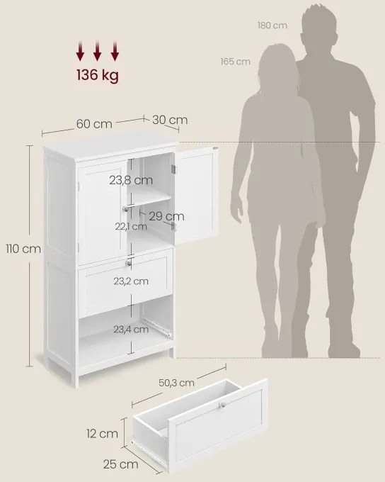 Koupelnová skříňka BBC551P31 bílá
