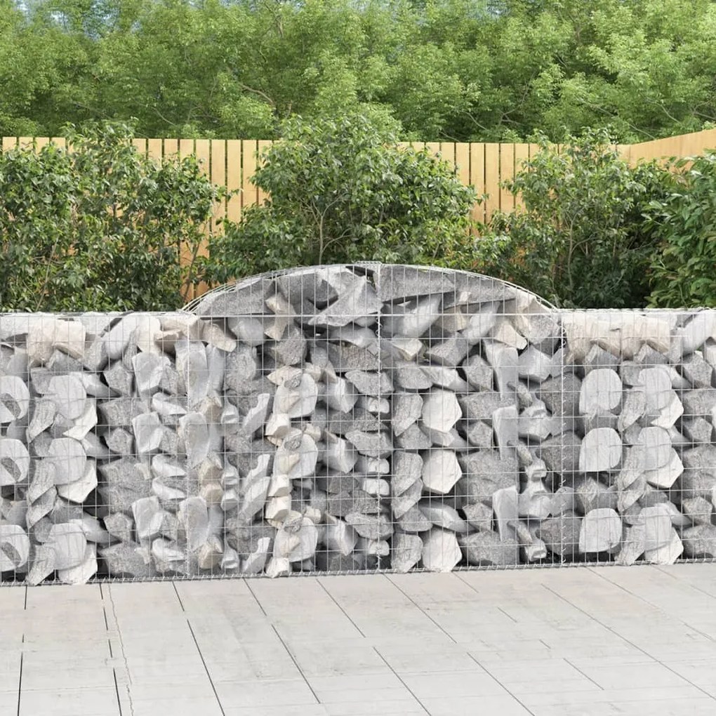 Klenuté gabionové koše 9 ks 300x50x100/120cm pozinkované železo 3146708