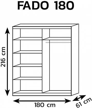 Šatní skříň Fado 180