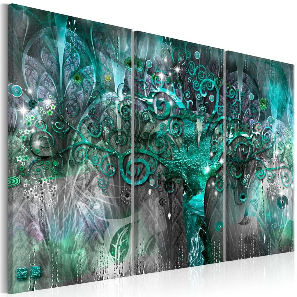 Abstraktní obraz - modrý strom (90x60 cm) - Murando DeLuxe