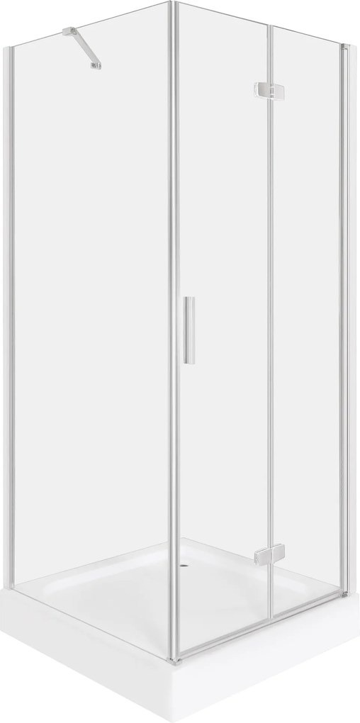 Novoterm Zalamovací otočné sprchové dveře NV-Style DR CHR 80, chrom/transparent - bez vaničky
