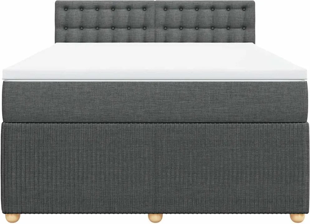 Box spring postel s matrací tmavě šedý 140 x 190 cm textil 3289766