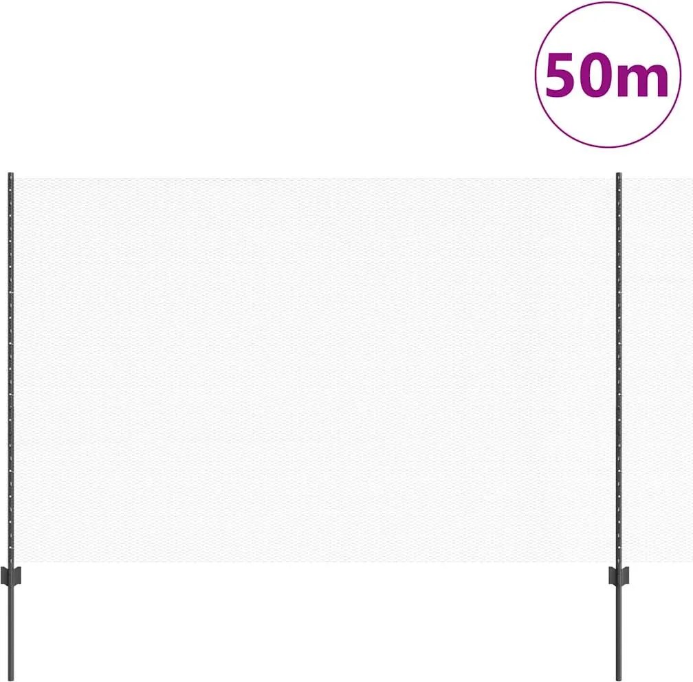 Hexagonální plot s podpěrou 50 x 1,5 m Ocel potažená PVC Šedá 3336905