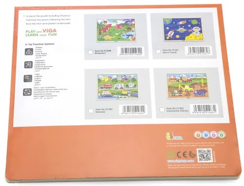 Dřevěné puzzle pro děti Viga 51461 – Vesmírné dobrodružství, 24 dílků