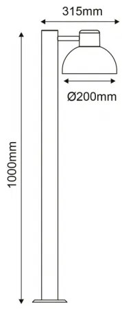 ACA Lighting Zahradní sloupkové svítidlo BERO max. 10W/E27/230V/IP44, hnědé