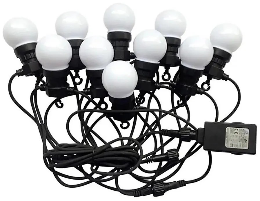 LED Venkovní řetěz STRING 5m 10xLED/0,5W/230V IP44 3000K