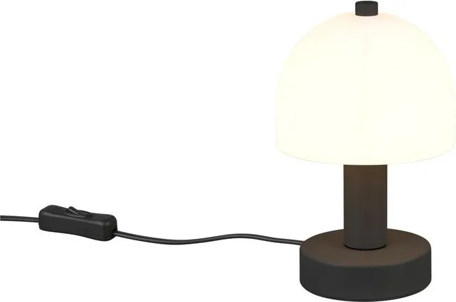 Černo-bílá stolní lampa se skleněným stínidlem (výška 19 cm) Glenn – Reality