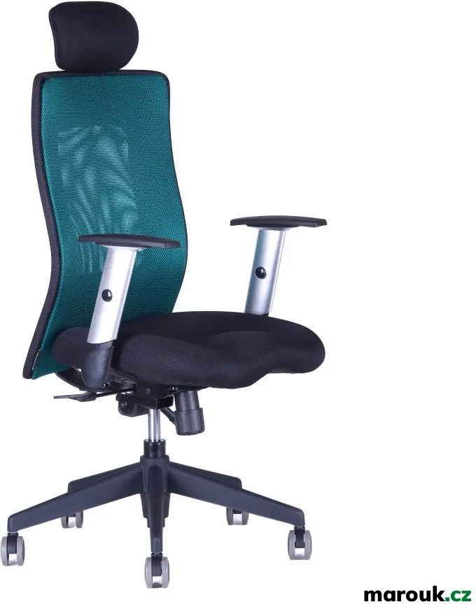 Office Pro Kancelářská židle na kolečkách Office Pro CALYPSO XL SP4 – s područkami a podhlavníkem Světle šedá 12A11