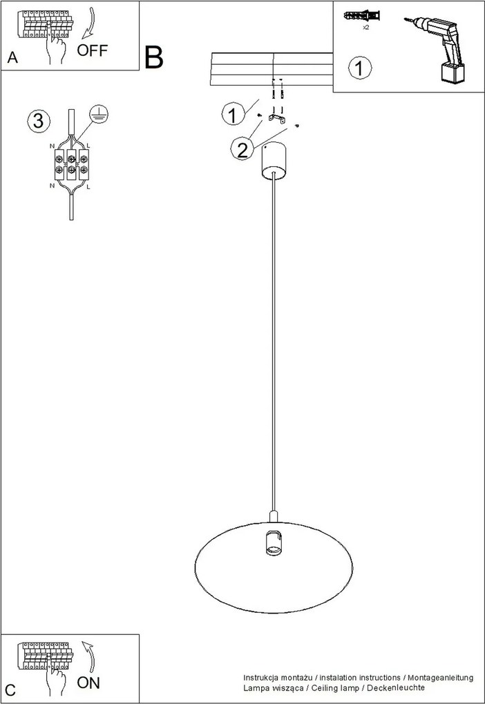 Sollux Lighting Závěsné svítidlo NOX 40 světle modré