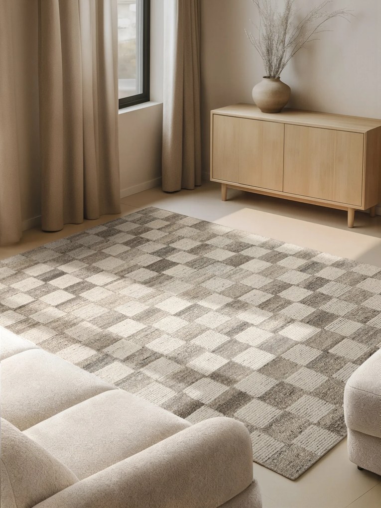 Vikosa, Kusový koberec Vikosa Boho 106279 Natural Cream Brown, 200x300, hnědá, ložnice