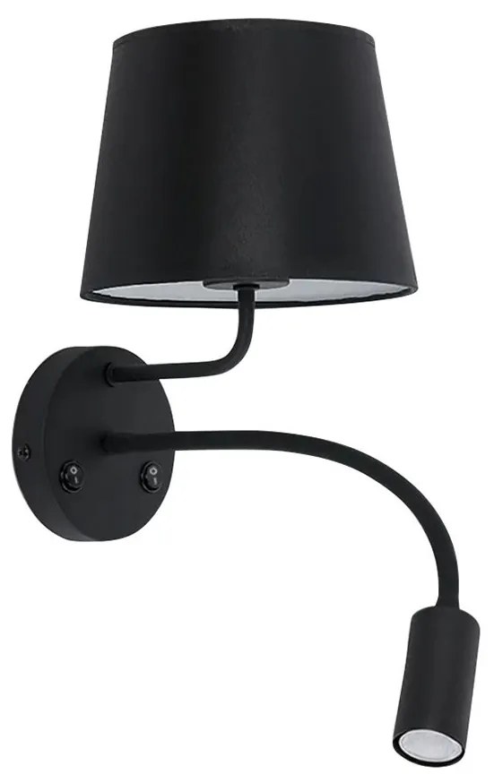 Toolight Toolight, nástěnné svítidlo LED 3W+1xE27 APP1610-2W, černá, OSW-01593