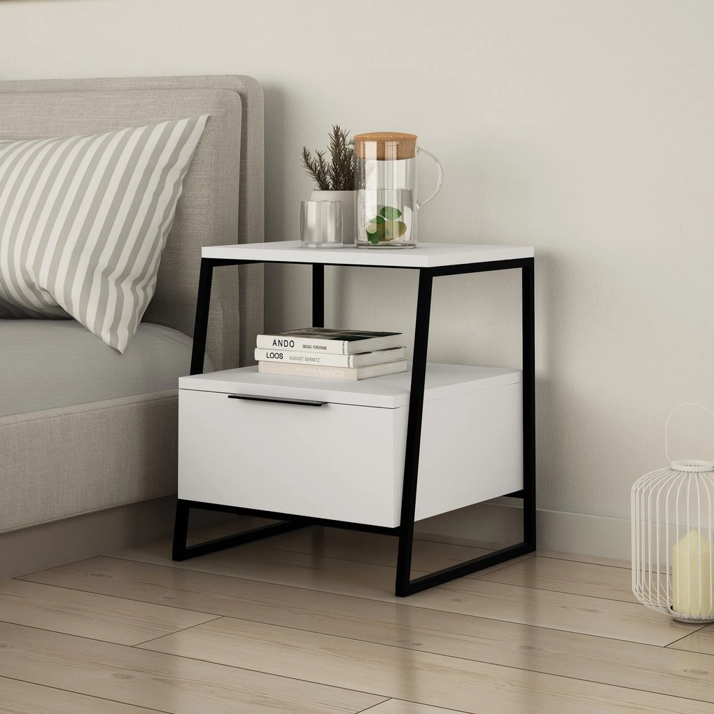 KALUNE DESIGN Noční stolek PAL bílý 855DTE3547