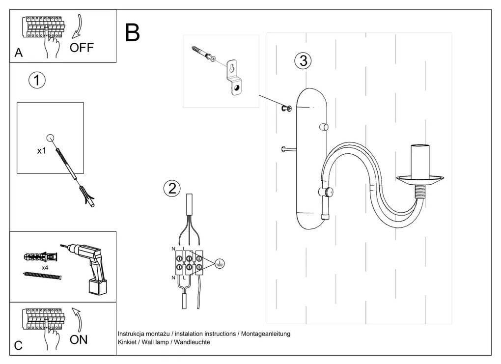 Nástěnné svítidlo Minerwa, černé tělo svítidla