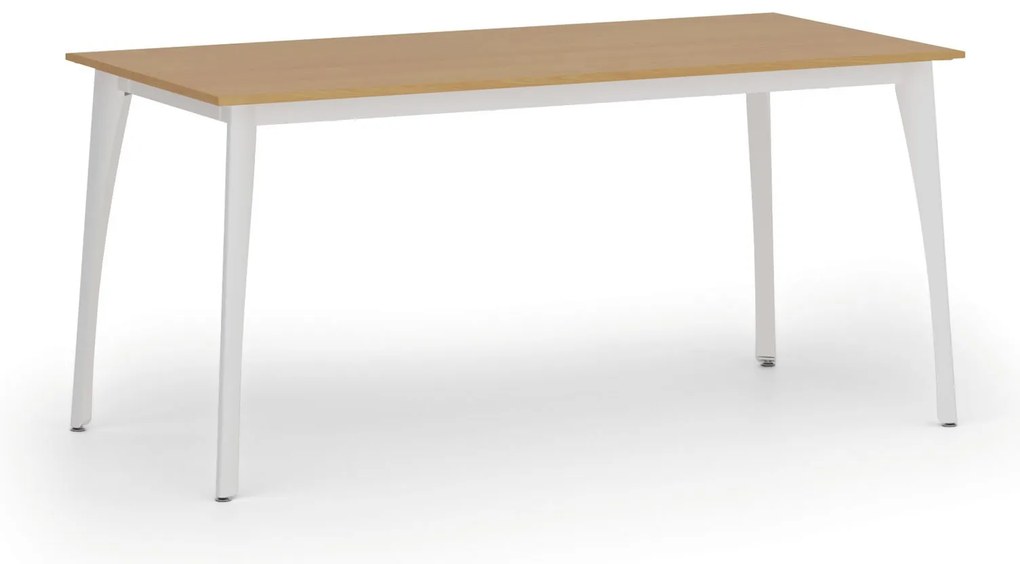 Jednací kancelářský stůl PRIMO OMEGA, 160x80 cm, bílá podnož, buk