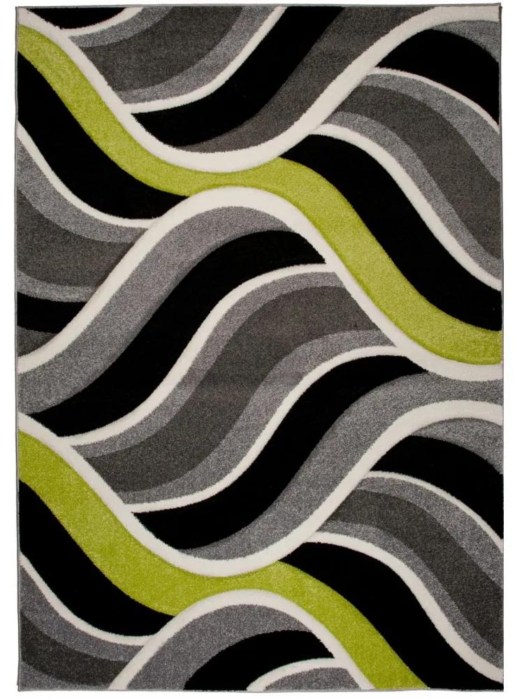 Kusový koberec Moderní vlny zelený, Velikosti 60x100cm