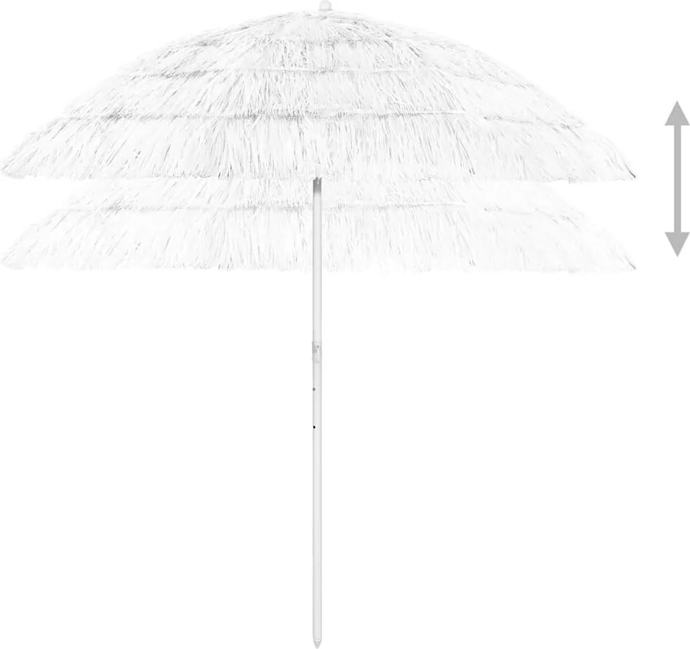 Plážový slunečník Hawaii bílý 240 cm 314701
