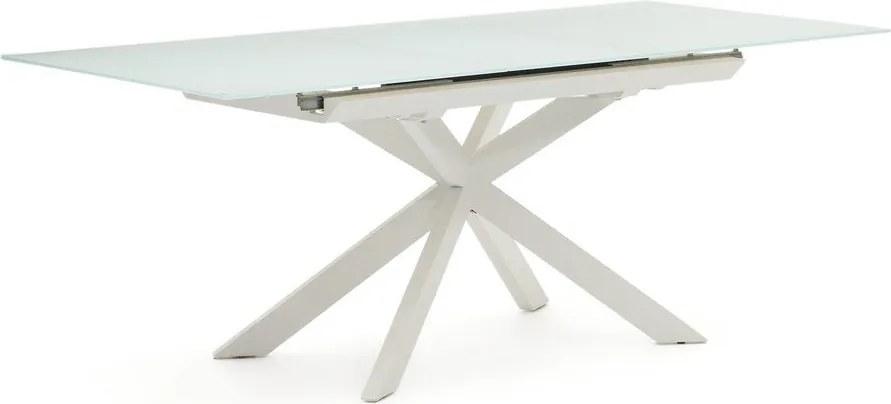 Rozkládací jídelní stůl s přídavnou deskou se skleněnou deskou 90x160 cm Atminda – Kave Home