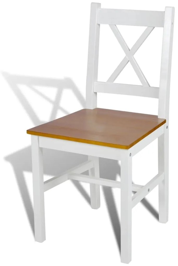 Jídelní židle 2 ks bílé borové dřevo,  241512