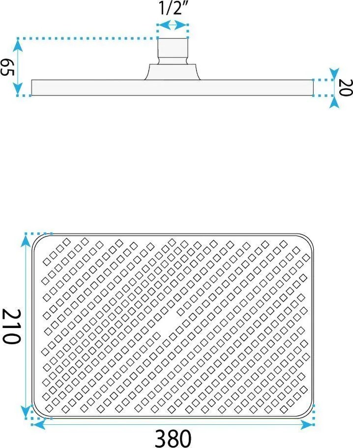 Rea Rea, obdélníková dešťová sprcha 380x210 mm, JS-032, černá matná, REA-P0393