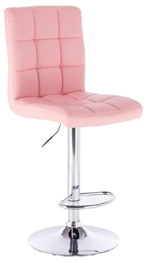 LuxuryForm DESIGN Barová židle TOLEDO na stříbrné kulaté podstavě - růžová