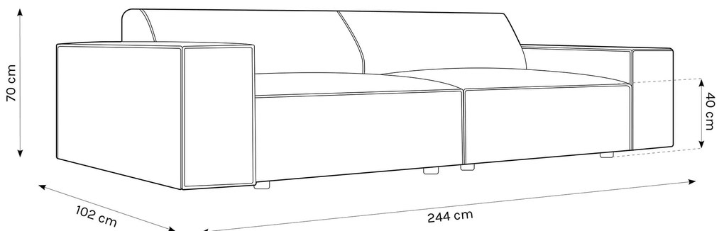 MUZZA Čtyřmístná pohovka judy 244 cm modrá
