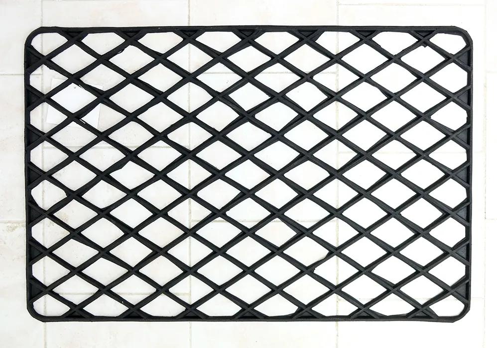 Home Elements Rohož gumová Diamant - černá 40 x 60 cm