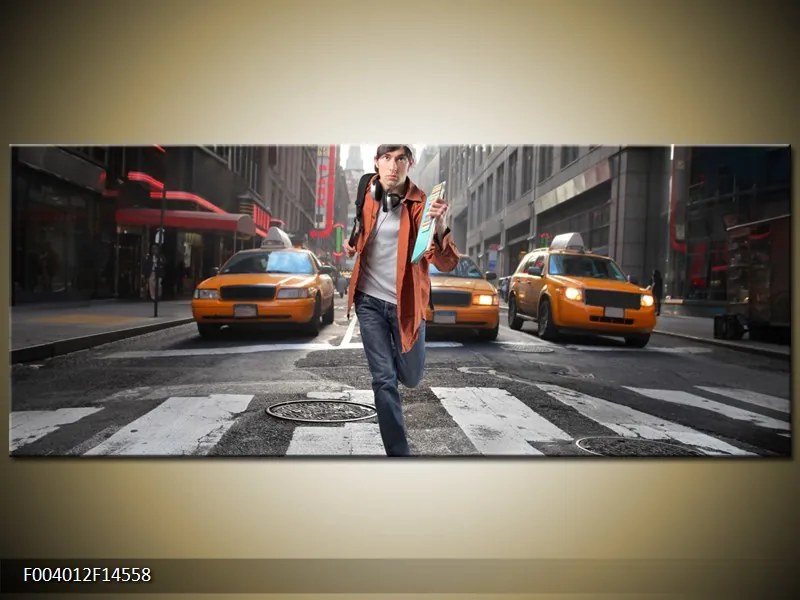 Obraz běžícího studenta v New Yorku (145x58 cm), 40 dalších rozměrů
