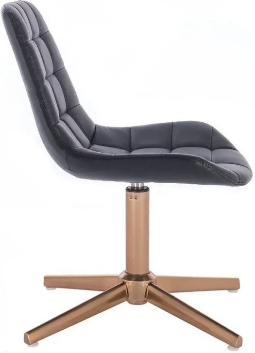 LuxuryForm DESIGN Otočná židle PARIS na zlatém kříži - černá