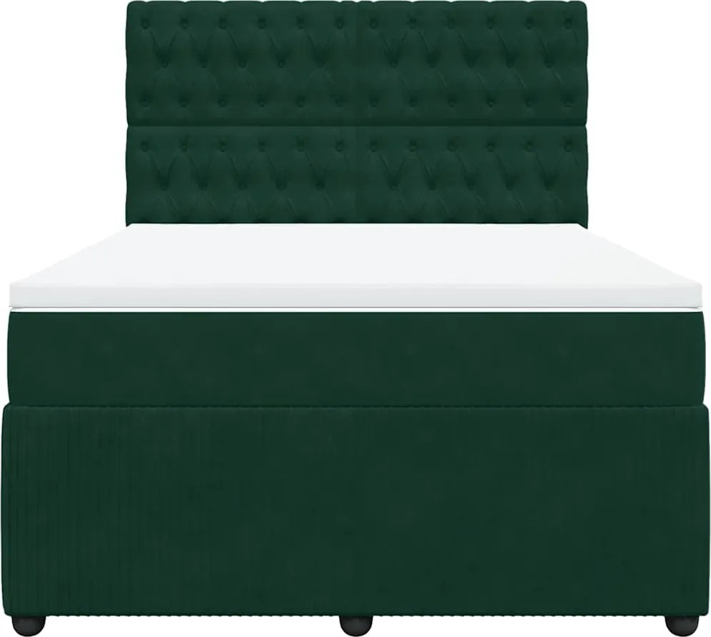 Box spring postel s matrací tmavě zelená 160x200 cm samet 3294691