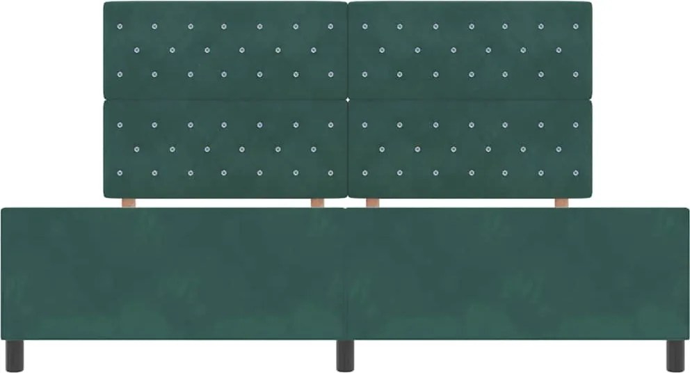 Postel s boxspringem s čelo Tmavě zelená 200 x 200 cm samet 3344900