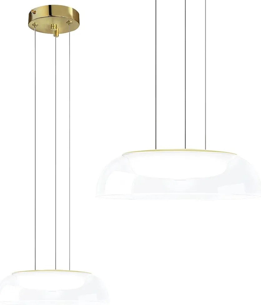 Toolight Toolight, LED závěsné svítidlo 28x28cm, 12W, 4000K, APP1691-1PC, zlatá lesklá, OSW-04334