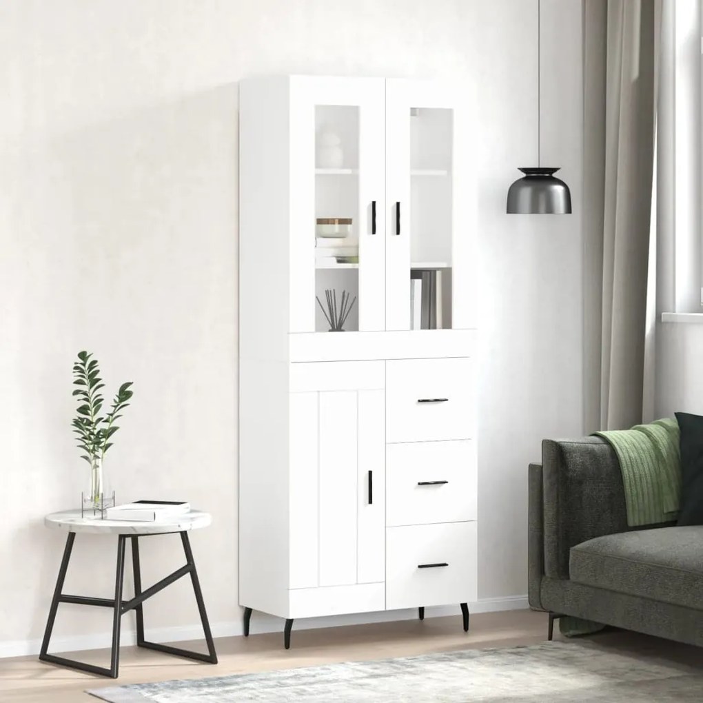 Skříň highboard bílá 69,5 x 34 x 180 cm kompozitní dřevo 3198673