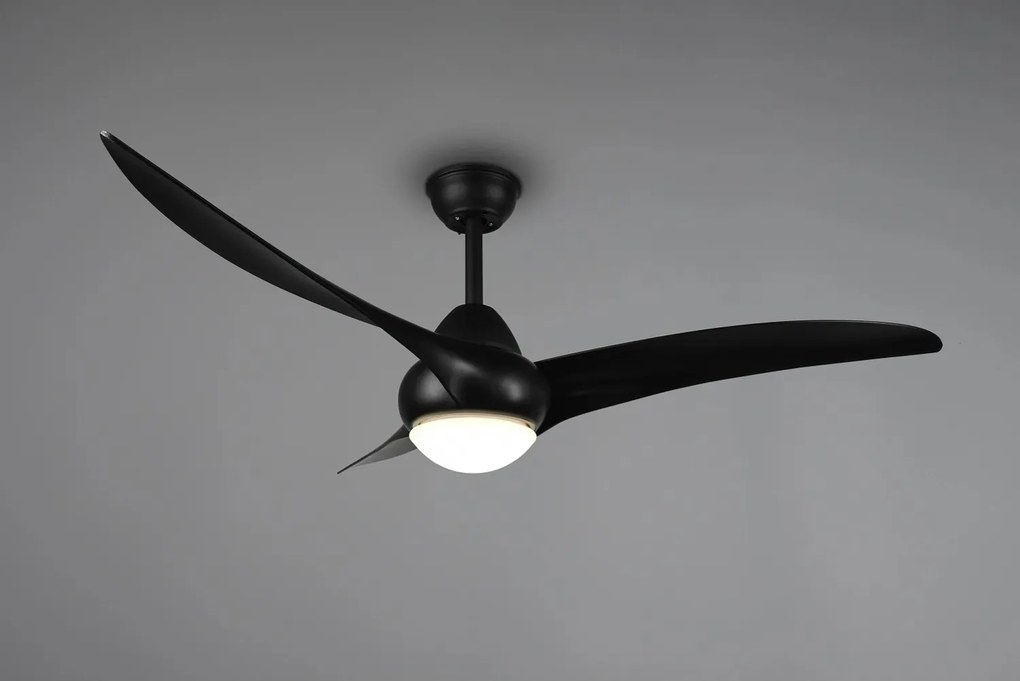 Reality Stropní LED svítidlo Alesund s ventilátorem černé matné, pr. 115 cm