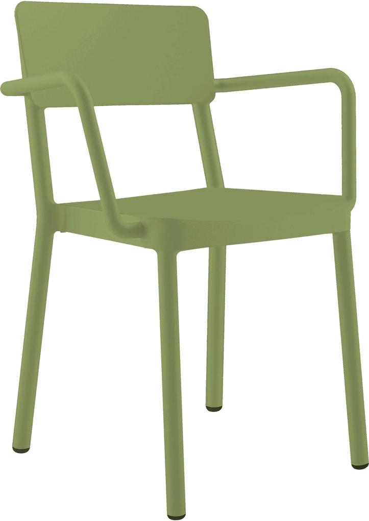 Design2 Židle Lisboa s područkami zelená