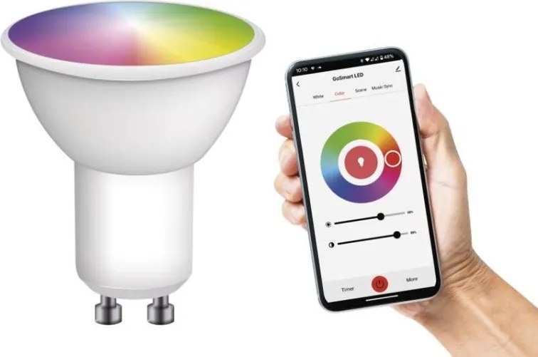Chytrá LED žárovka GoSmart MR16/GU10 4,8W 230V ZigBee RGB stmívatelná
