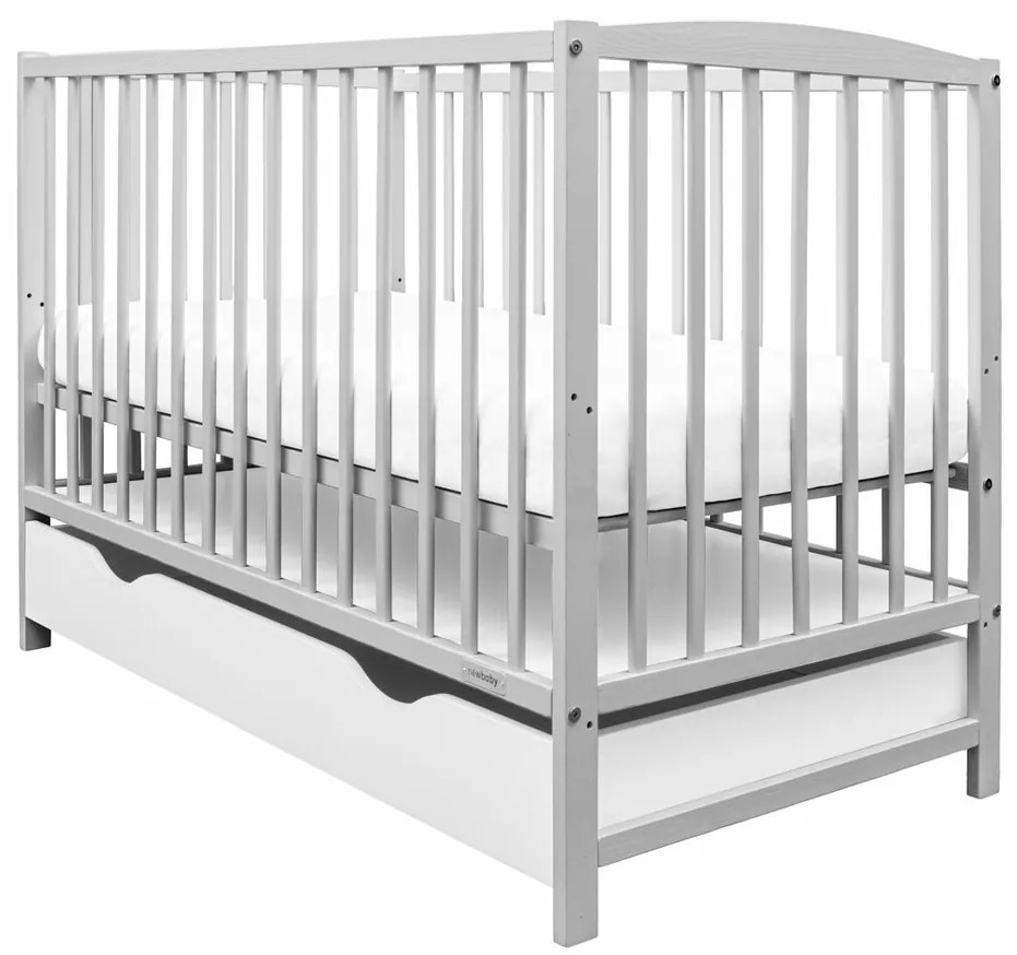 New Baby Dětská postýlka Lilly se šuplíkem, šedá
