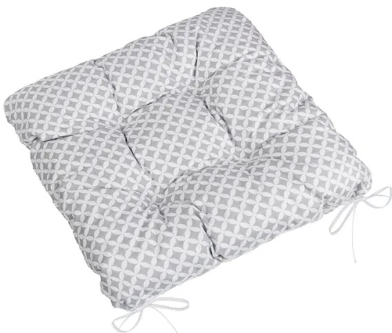 Bellatex Sedák Adéla prošívaný 40x40 cm Kosočtverec Šedá,Bílá