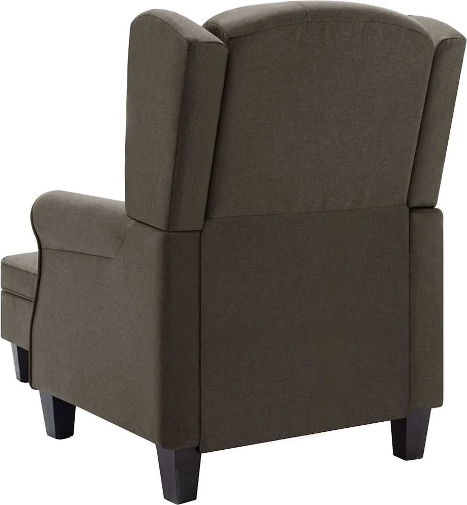 Křeslo s podnožkou taupe textil 320159