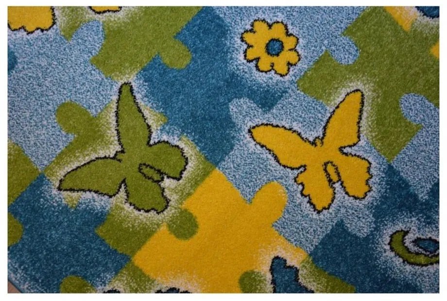 Dětský kusový koberec Motýlci modrý 140x190cm