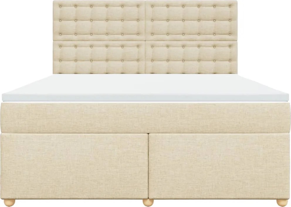 Box spring postel s matrací krémová 180x200 cm textil 3293678