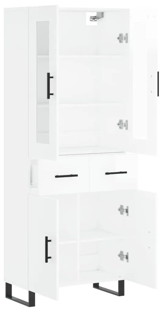 Skříň highboard lesklá bílá 69,5 x 34 x 180 cm kompozitní dřevo - Default Title