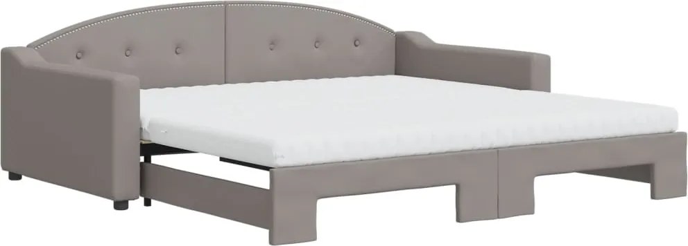 Válenda s přistýlkou a matracemi taupe 100 x 200 cm textil 3197556