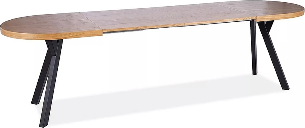 Jídelní rozkládací stůl Domingo 140/272 cm černý/dub přírodní