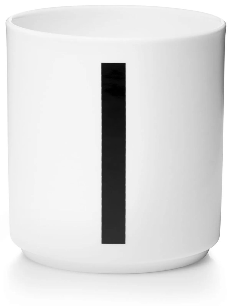 DESIGN LETTERS Porcelánový hrneček/dózička Letters 300 ml V, černá barva, bílá barva, porcelán